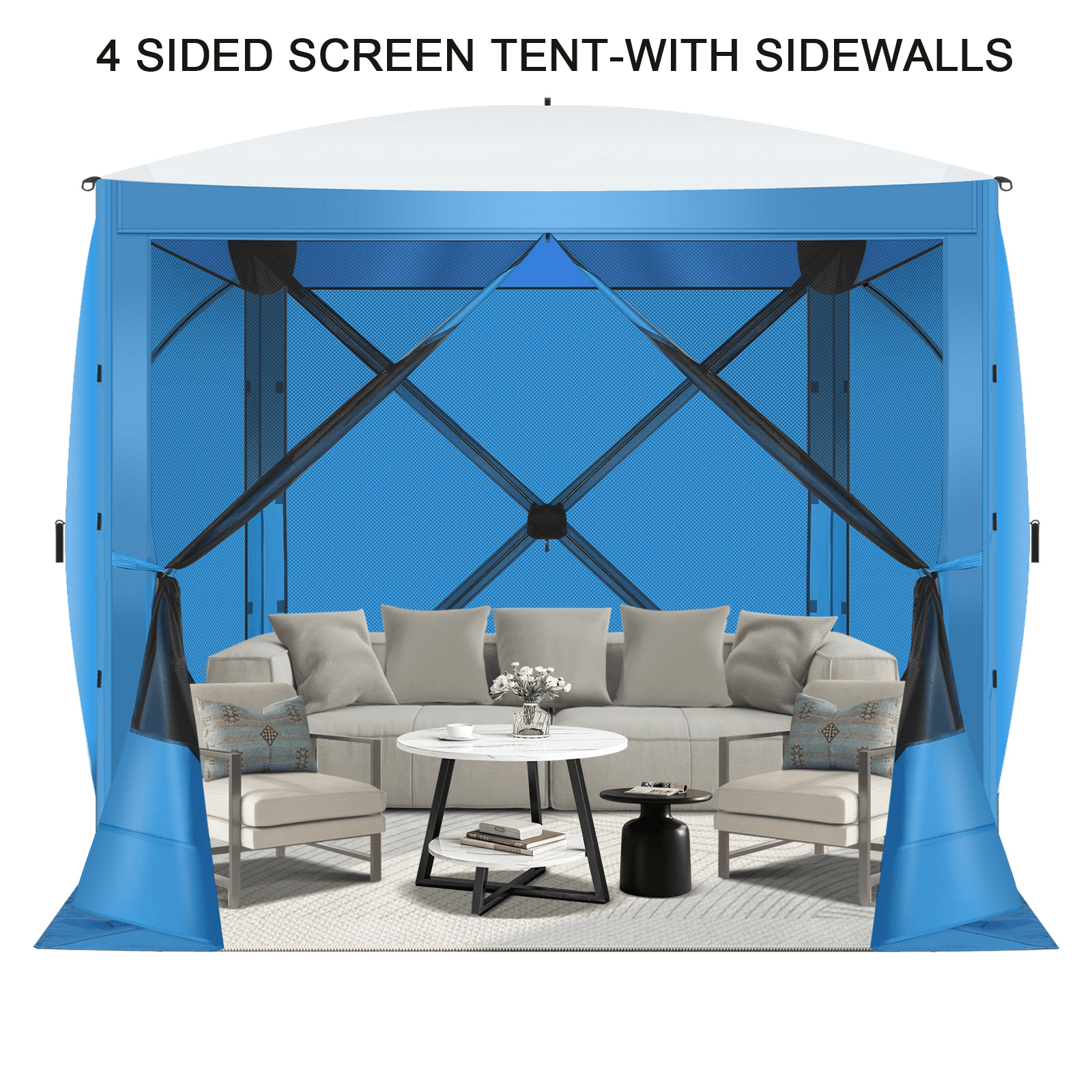 COBIZI 8x8ft Pop up Gazebo Screen Tent Screen House for Camping, 5 ...