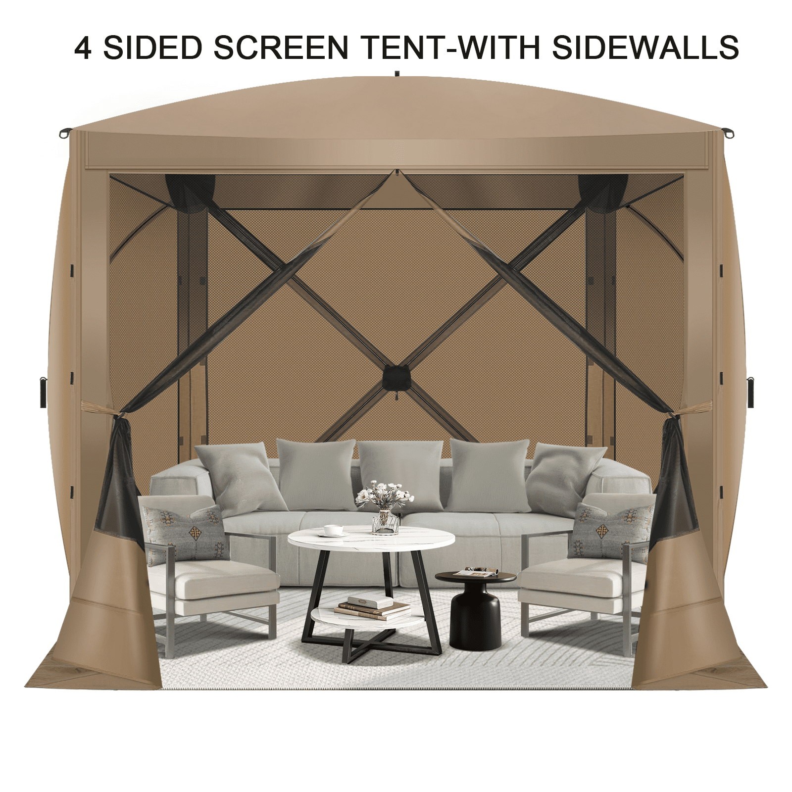 COBIZI 8x8ft Pop up Gazebo Screen Tent Screen House for Camping, 5 ...