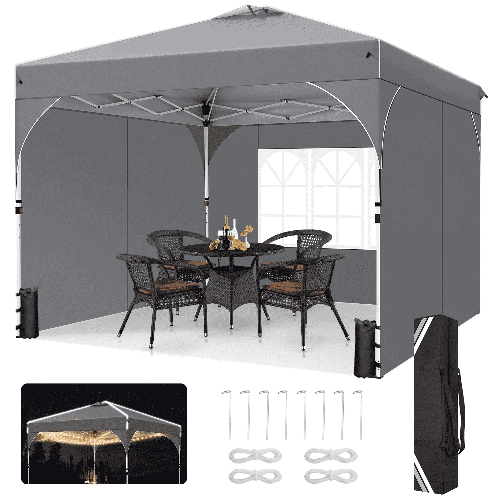 COBIZI 10x10 Pop up Canopy Gazebo with Sidewalls Easy up Tent for Party ...