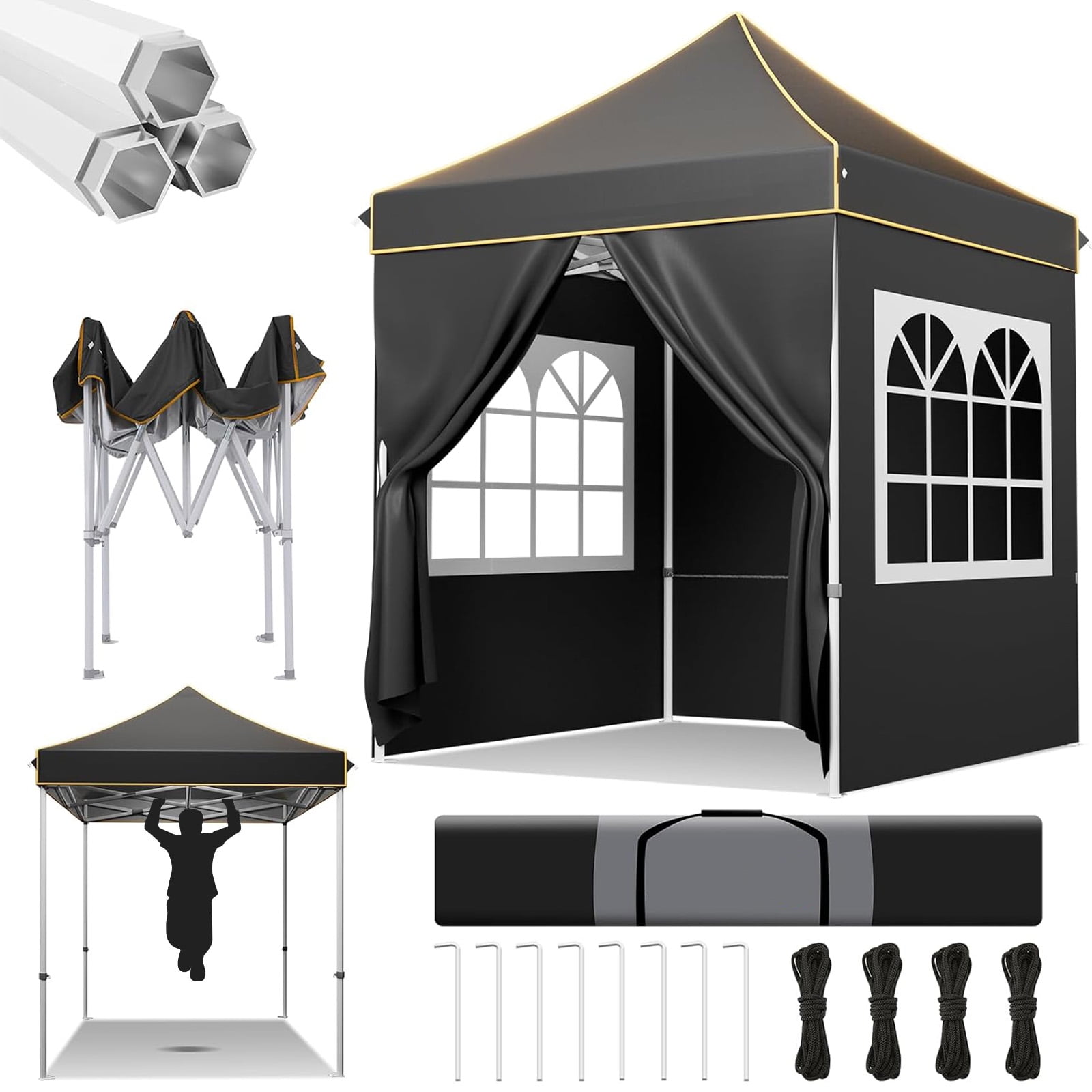 COBIZI Canopy 6.6X6.6 Pop Up Canopy EZ Outdoor Canopy Portable ...