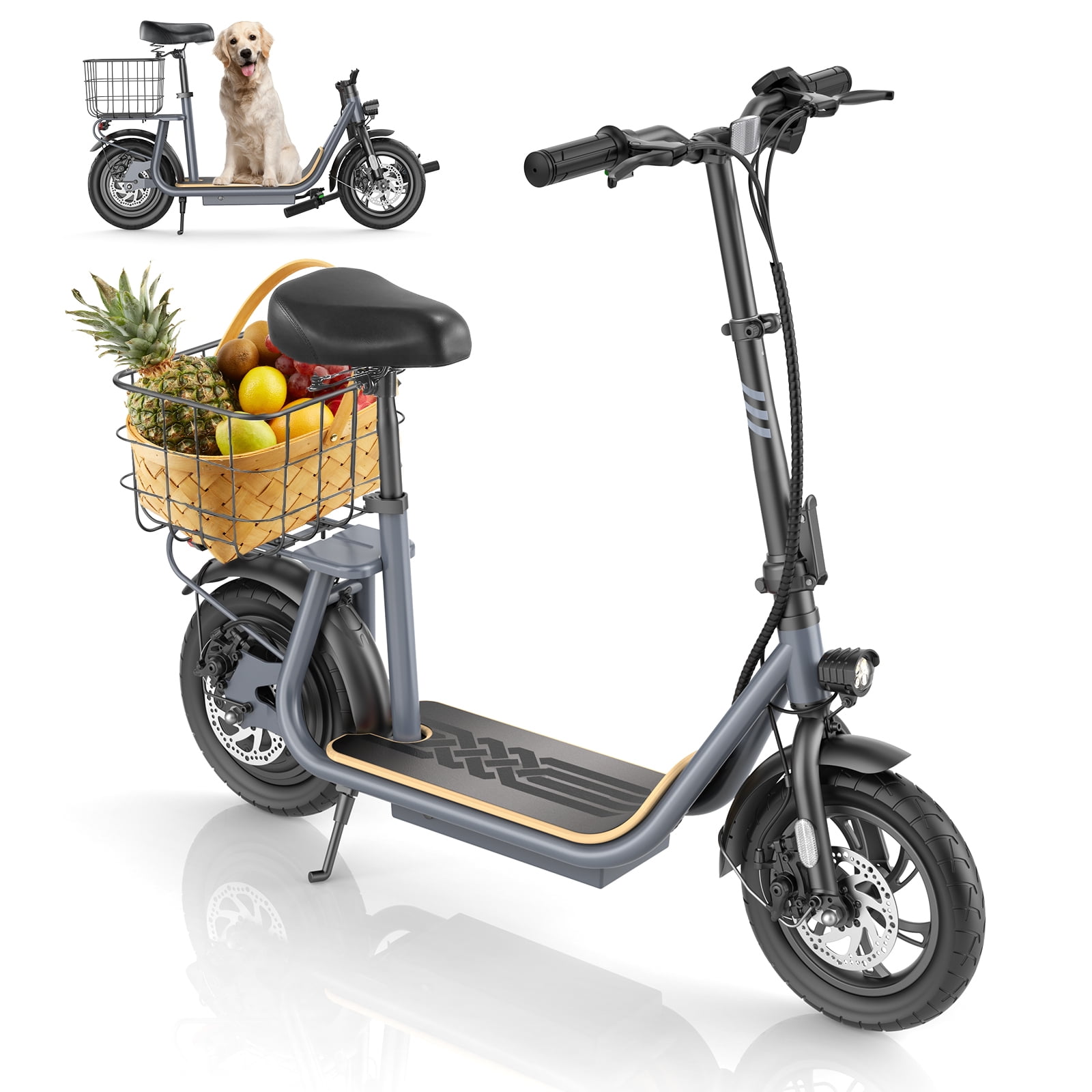 COBIZI Electic Scooter with Seat for Adults, 500W(Peak 819W) Motor, 22 Miles Long Range, 20 MPH ...