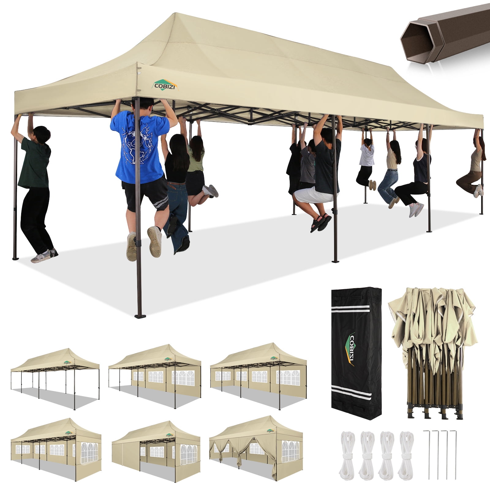 COBIZI Heavy Duty 10x30 Commercial Tent, Pop up Canopy for Parties ...