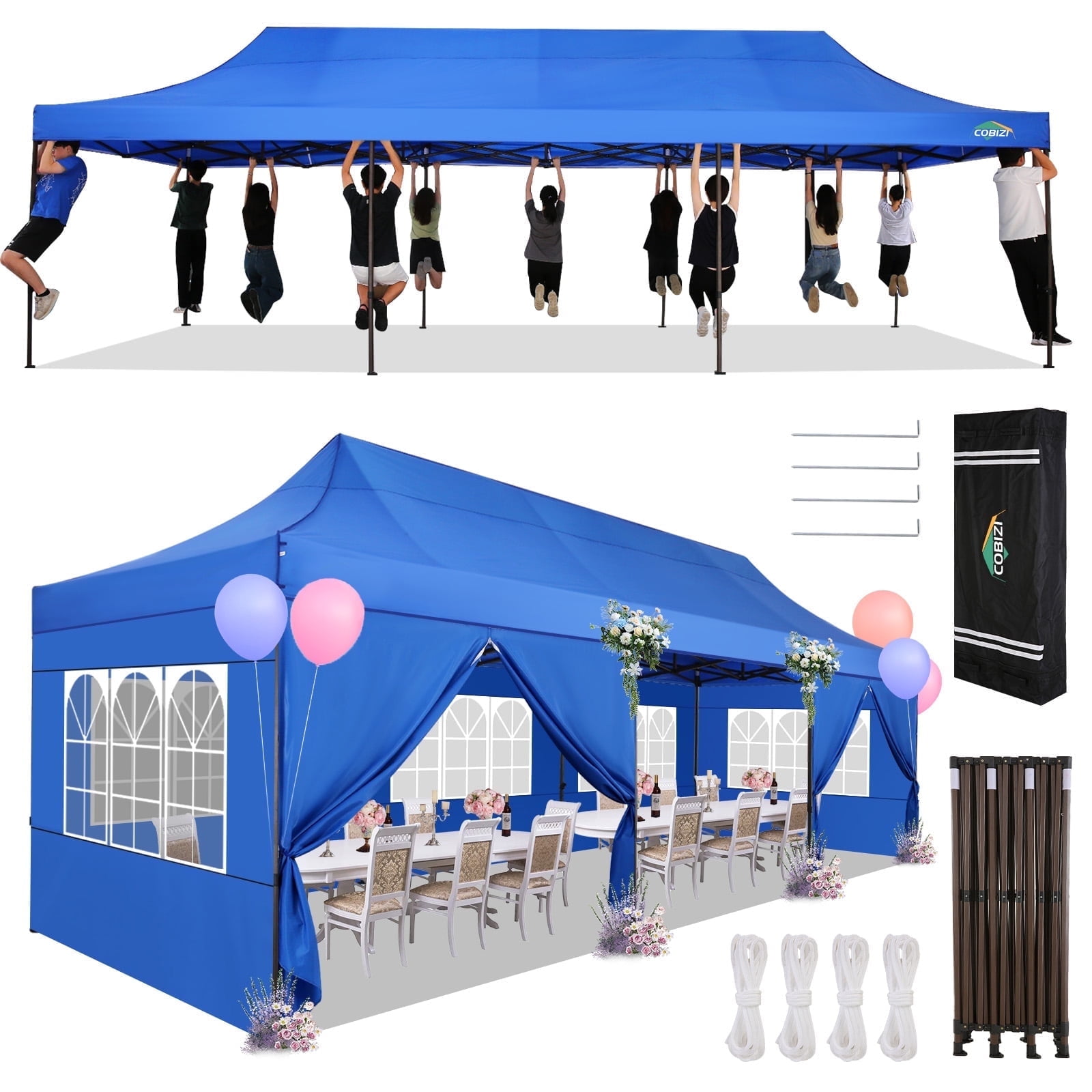 COBIZI Heavy Duty 10x30 Party Tent,Commercial pop up Canopy for Parties ...