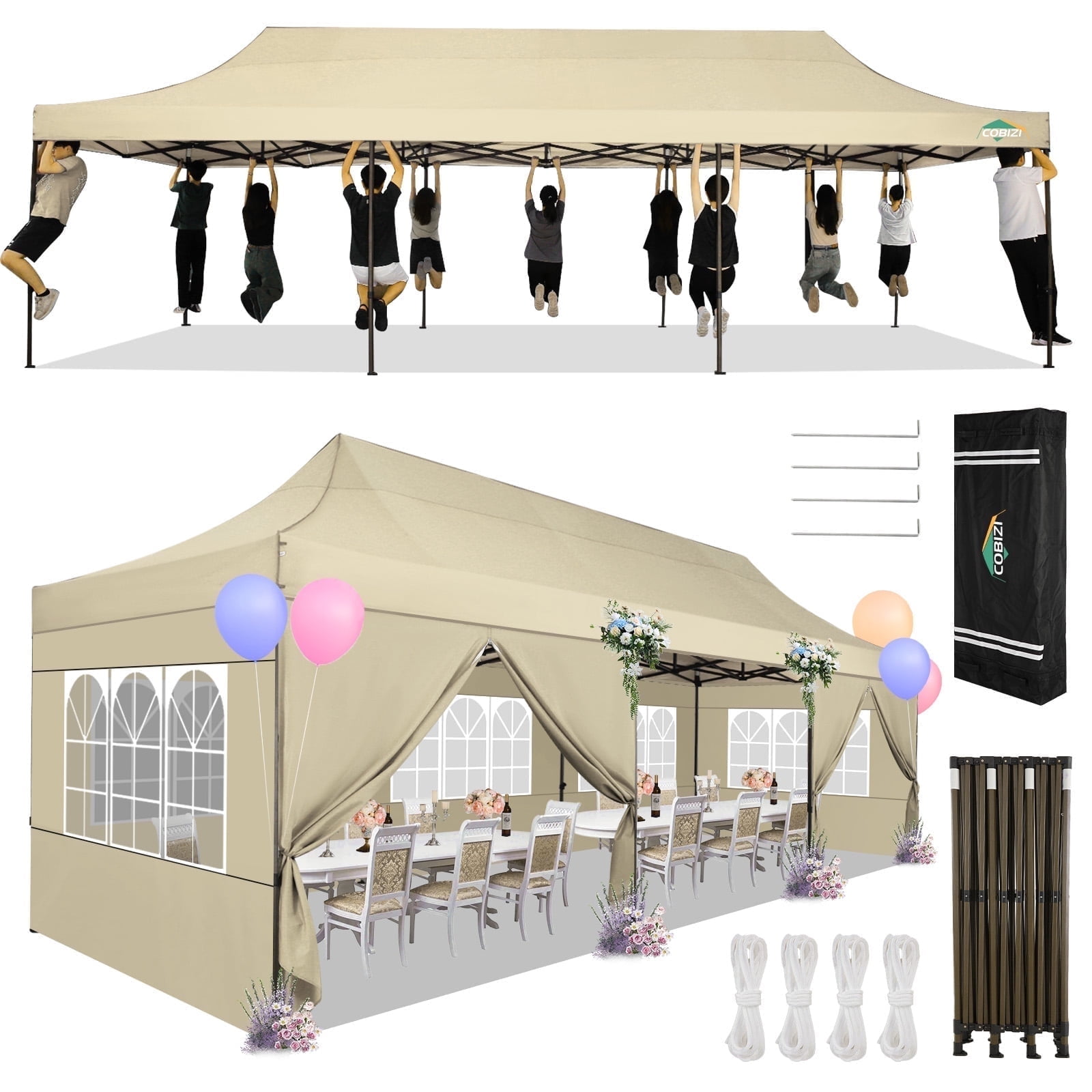 COBIZI Heavy Duty 10x30 Party Tent,Commercial pop up Canopy for Parties ...