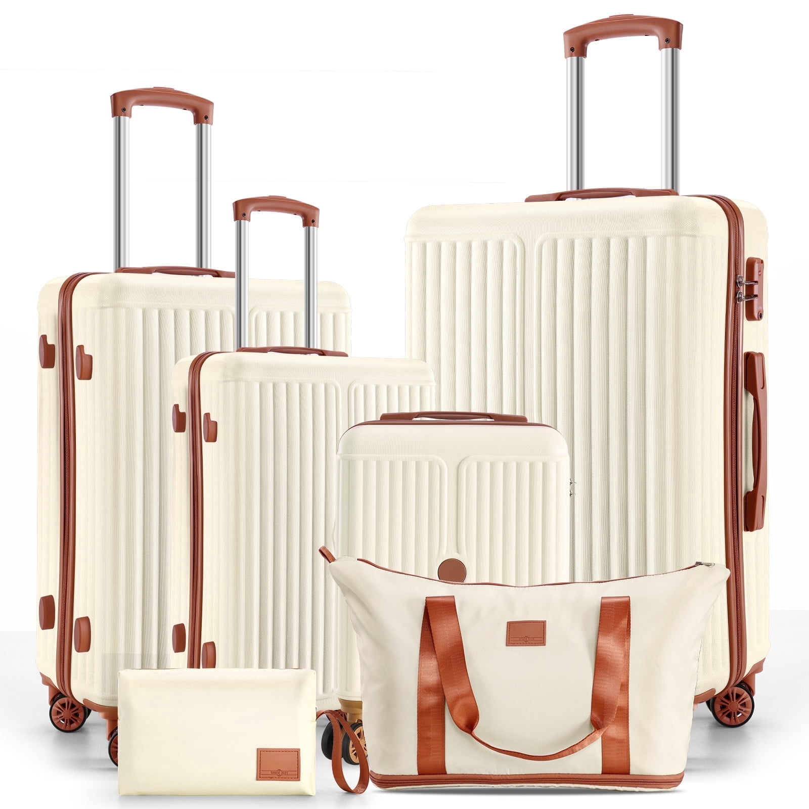 COBIZI Luggage Sets 6 Piece Hardside Luggage Sets with Wheels&TSA Lock ...