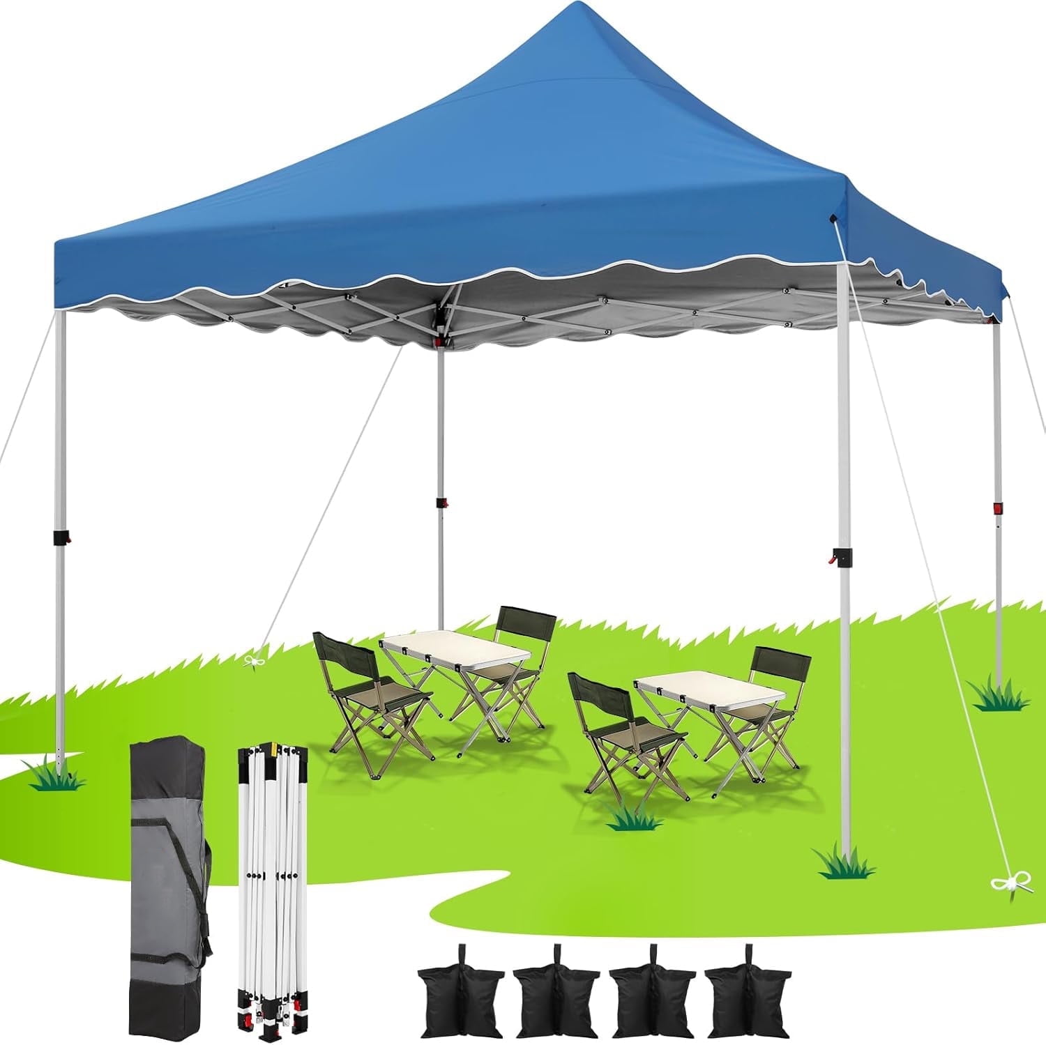 COBIZI Party Tent 10x10 Pop up Canopy, Easy Setup Canopy Tent with ...