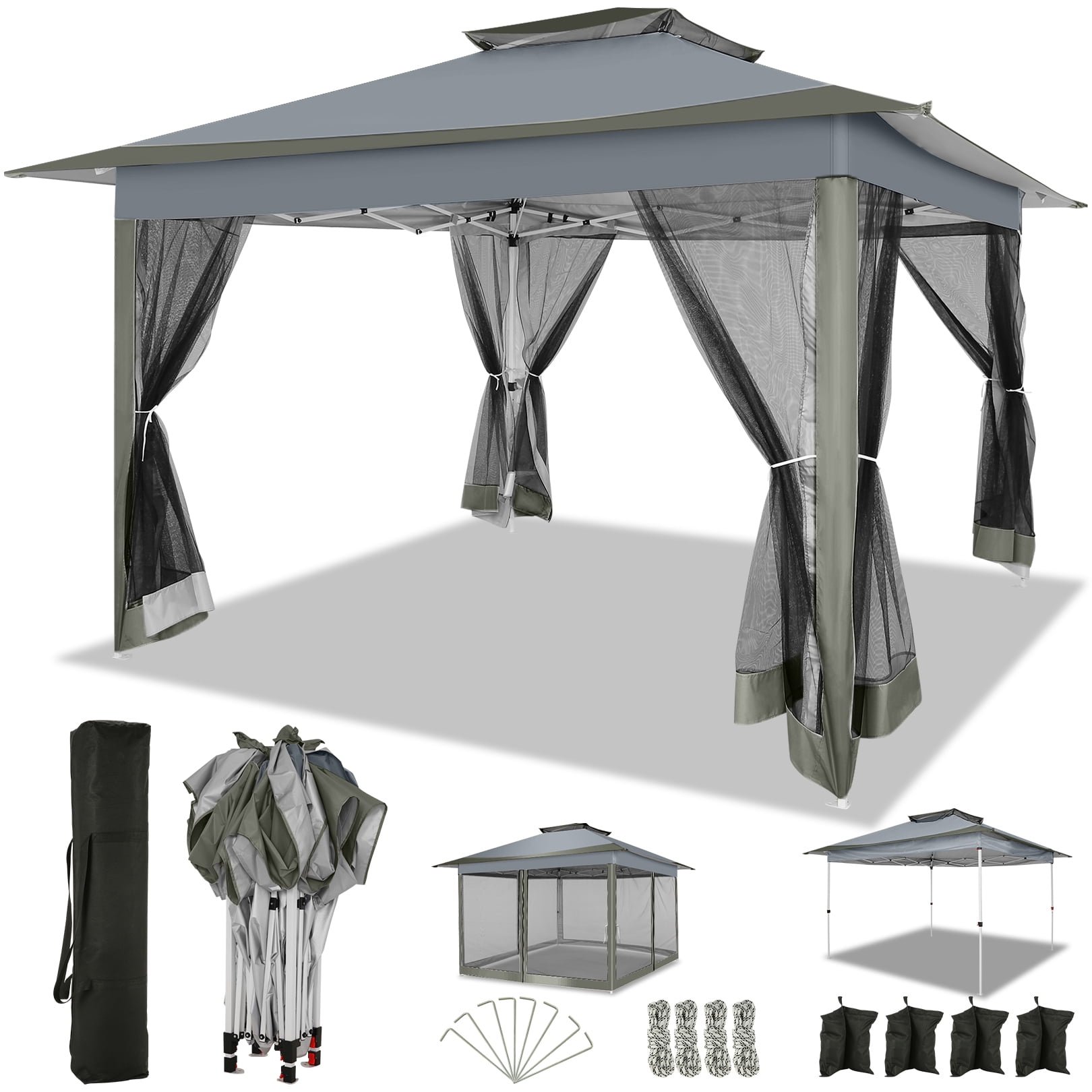 COBIZI Pop-up Gazebo 12x12 Outdoor Gazebo Canopy with Mosquito Netting ...