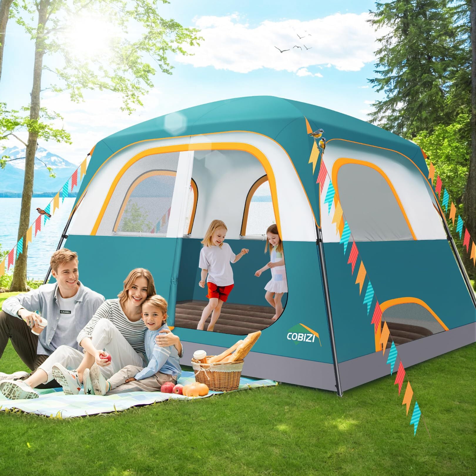 COBIZI Tents for Camping 4/6 Person Camping Tent with Rainfly and ...