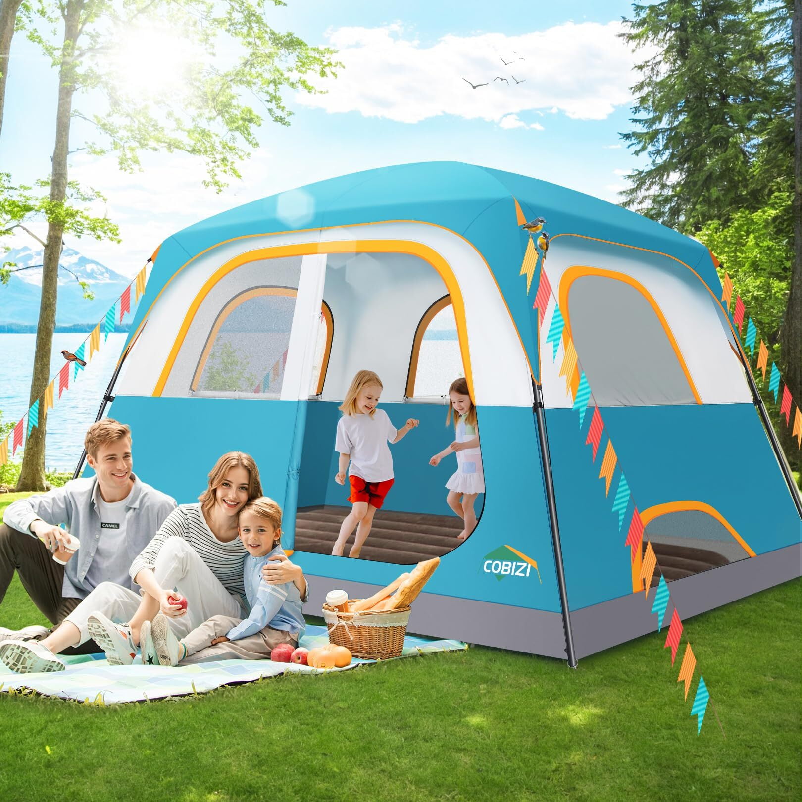 COBIZI Tents for Camping 4/6 Person Camping Tent with Rainfly and ...