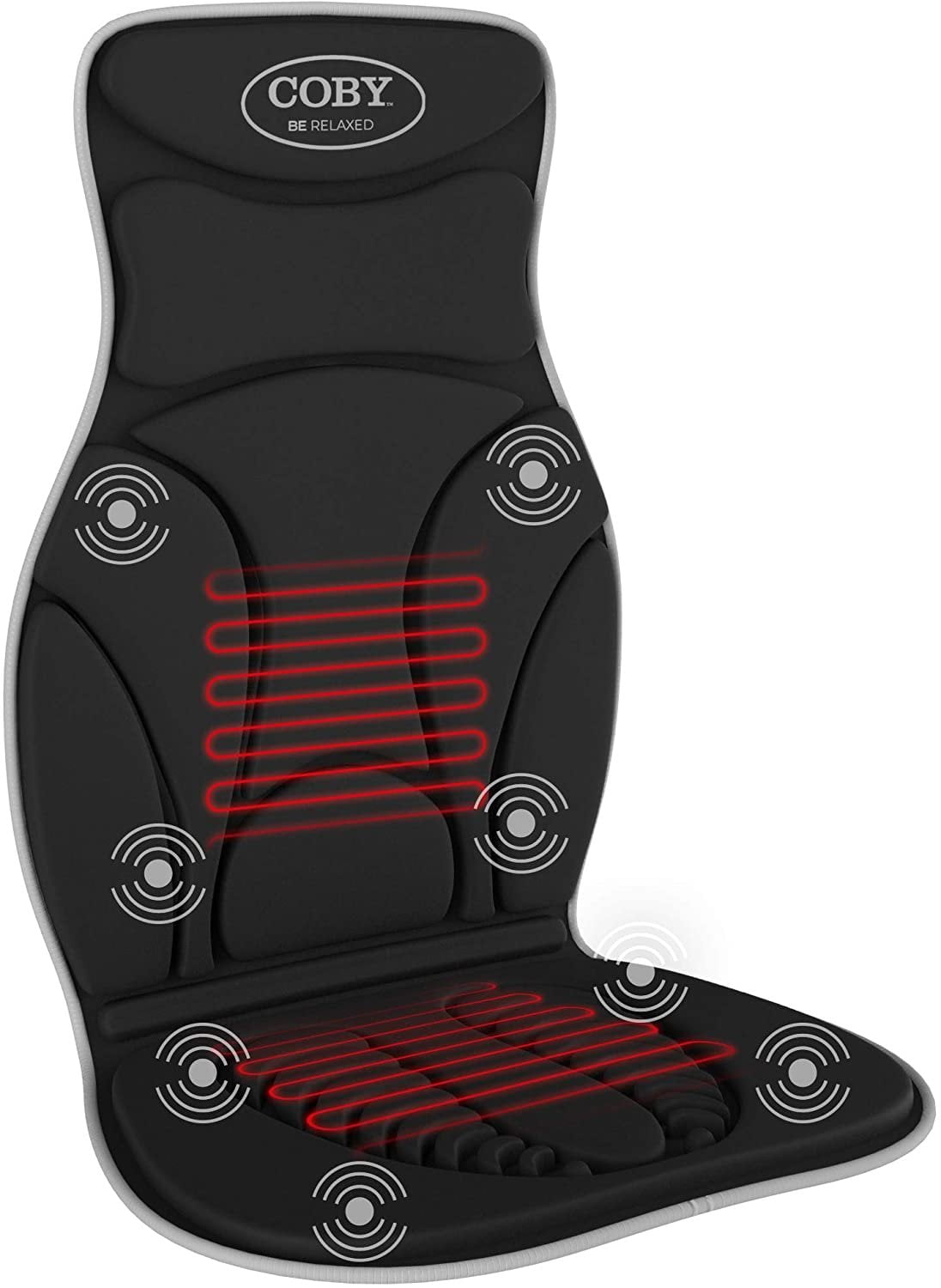 COBY Therapeutic Vibrating Massager Mat Cover for Full-Body Relief ...