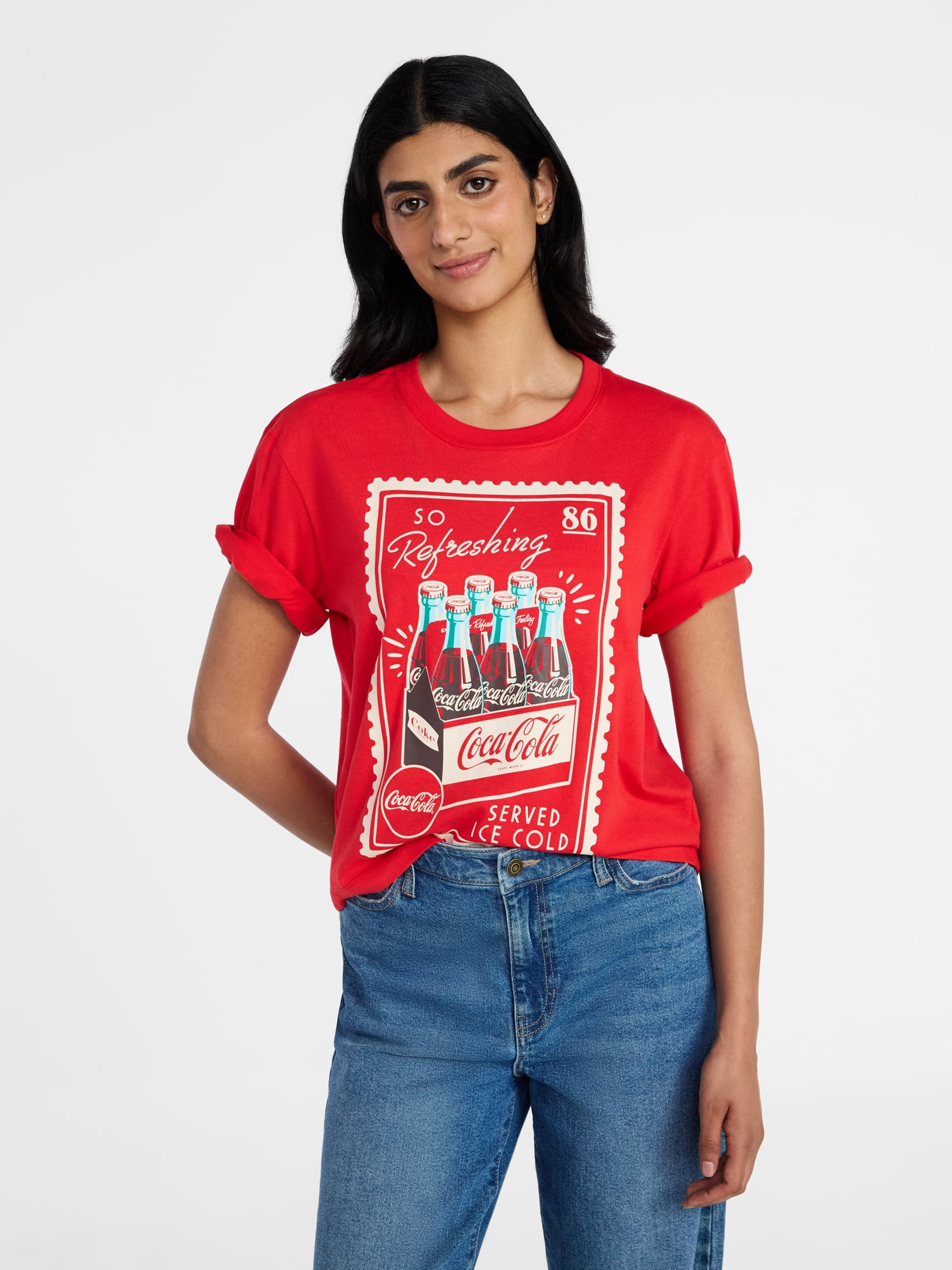 Coca-Cola Women's Boxy Graphic Skimmer Tee, Sizes XXS-XXL - Walmart.com