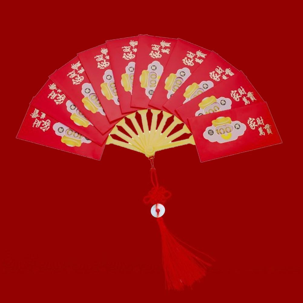 COCEQUC 2025 Year of The Dragon New Year Fan Shape Red Envelopes ...