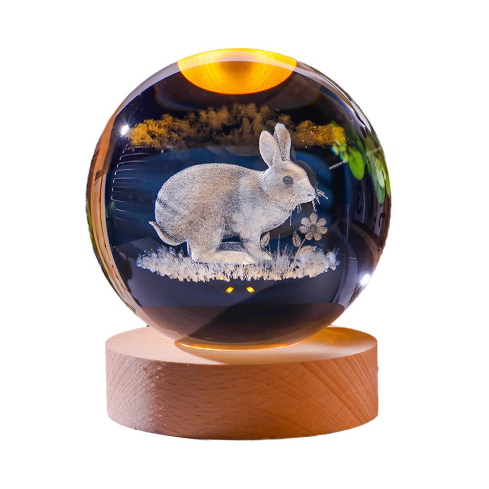 COCEQUC Crystal Ball Night Astronomy Lamp Creative 3D Glowing Planetary ...