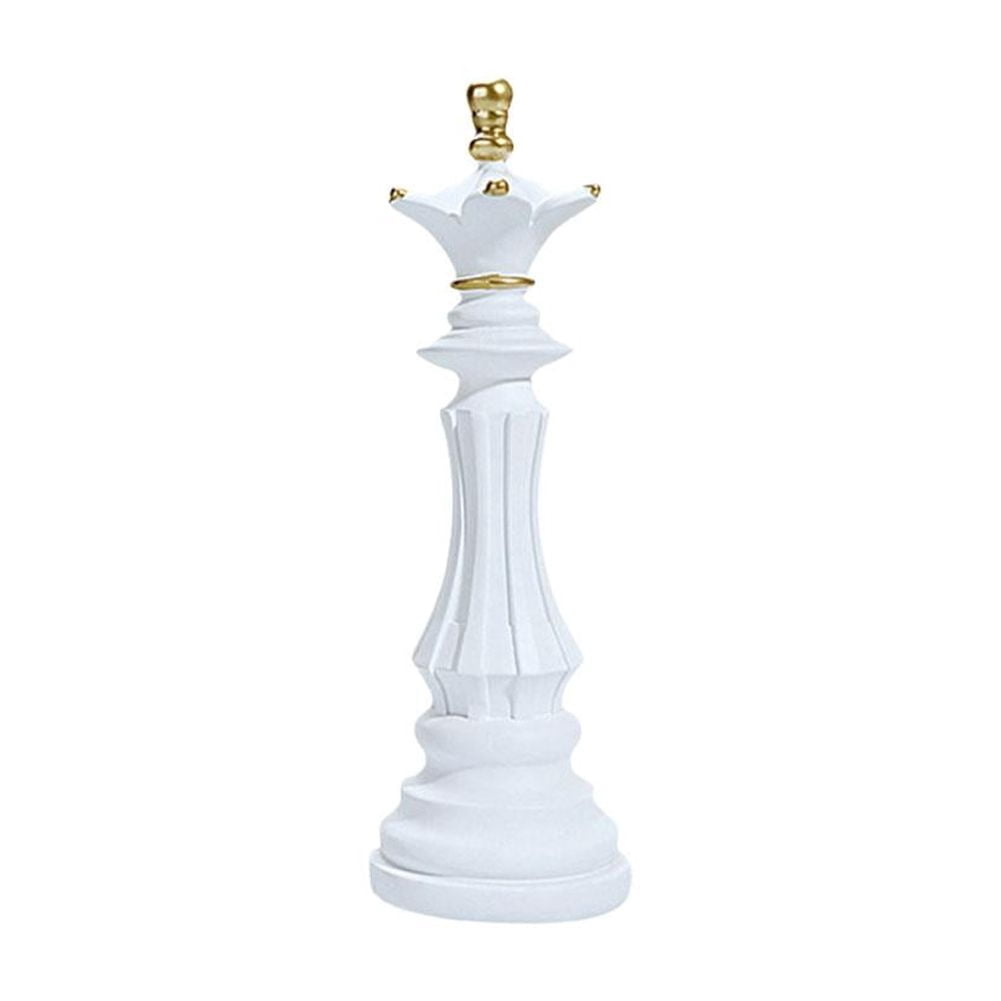 COCEQUC Large Chess Statue, King Queen Knight Resin Sculpture Ornament ...