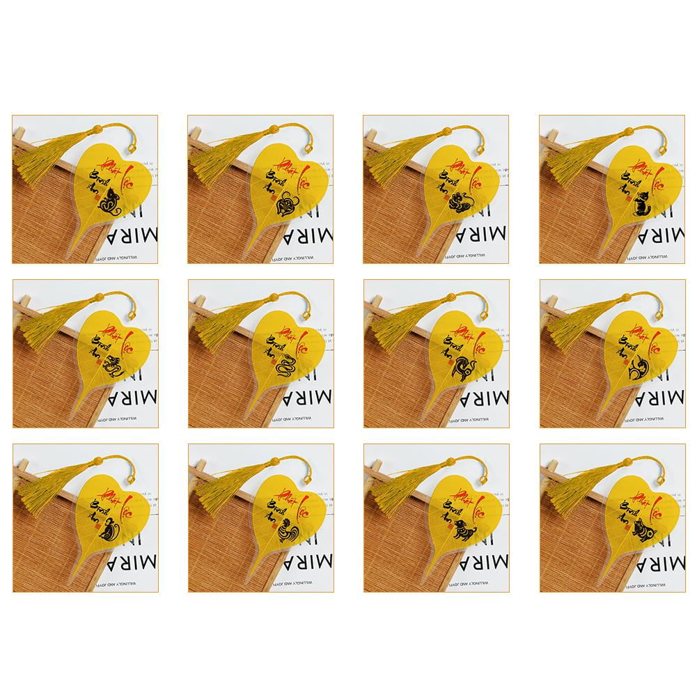 COCEQUC Leaf Vein Bookmark, Handmade Leaf Bookmarks with Tassels, Leaf ...