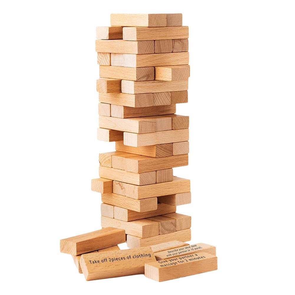 COCEQUC Naughty Tower Stacking Wooden Block Game for Grown Ups – Couple ...