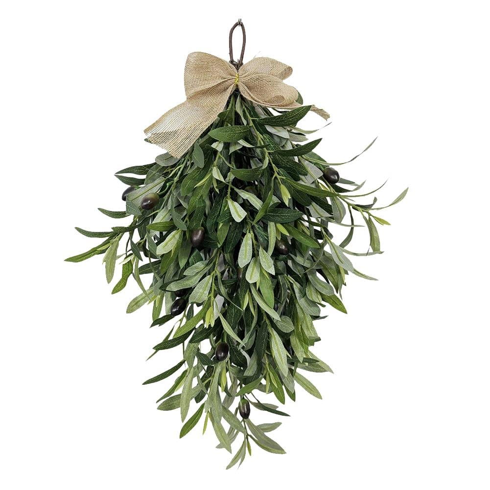 COCEQUC Olive Swag Wreath Artificial Teardrop Swag Olive Wreath Pendant ...