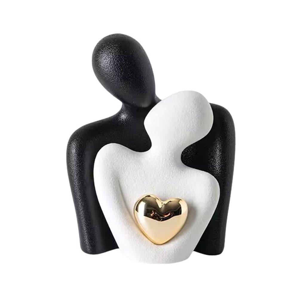 COCEQUC QHUDLV Romantic Couple Figurines Statue, Heart Bond Expression ...