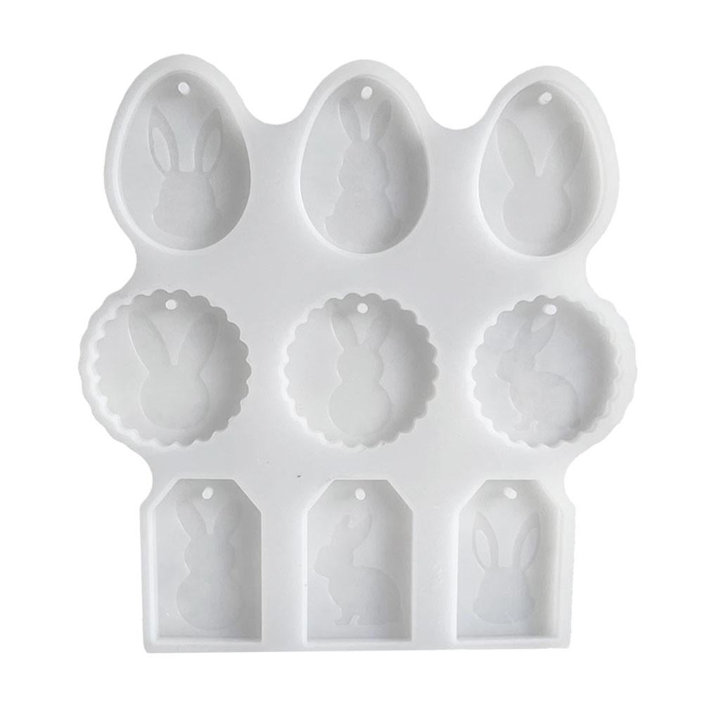 COCEQUC Rabbit Pendant Silicone Mold Handmade Easter Bunny Drop M Tag ...