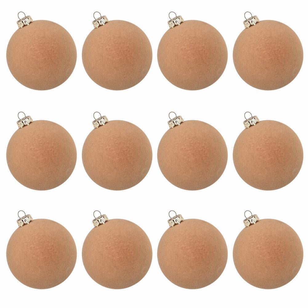 COCEQUC Velvet Christmas Baubles Ornaments Flocked Plastic з Balls Xmas ...