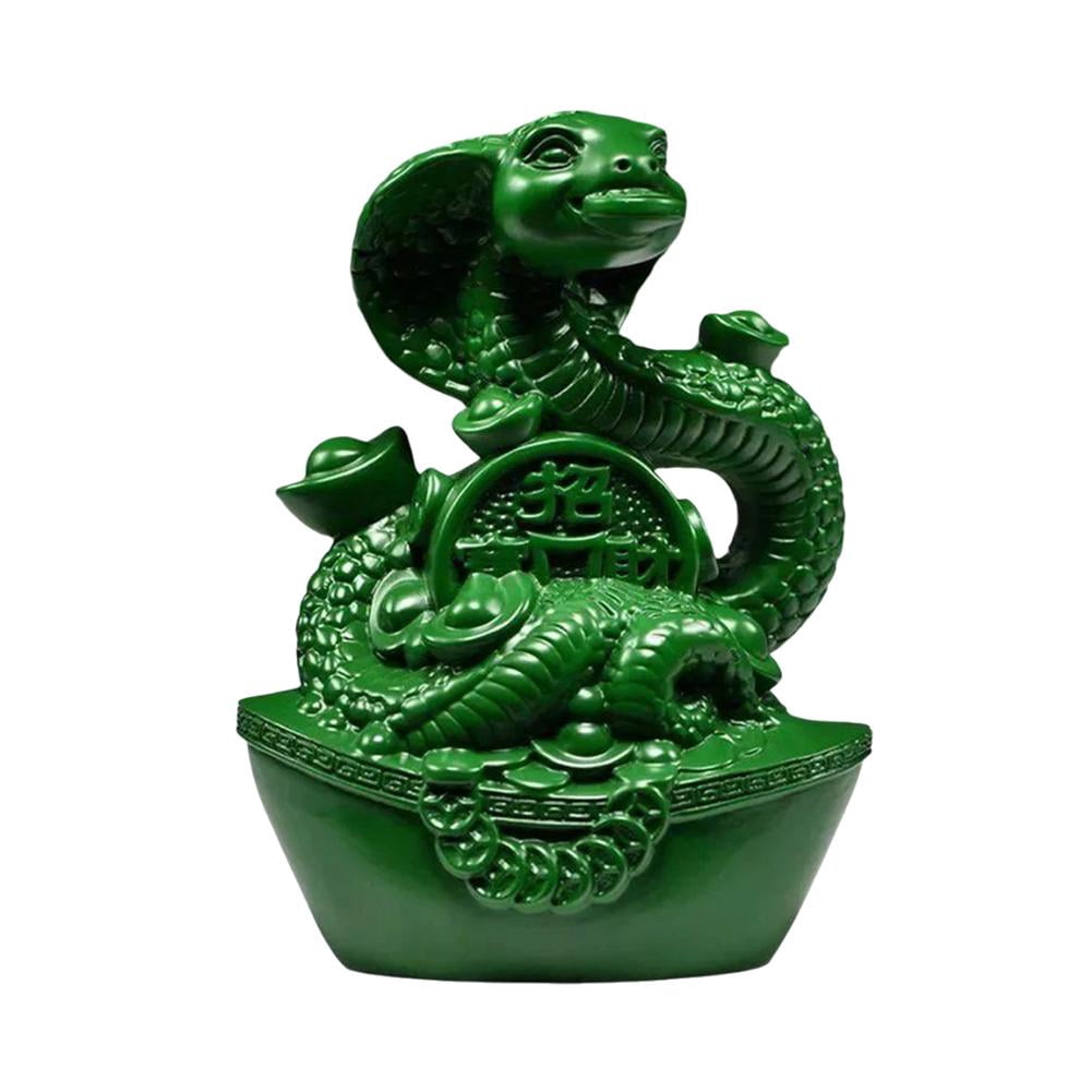 COCEQUC Wood Snake Statue Chinese 2025 New Year, Feng Shui Snake ...