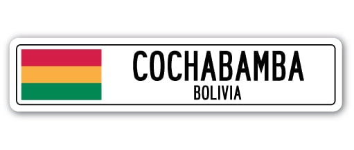 COCHABAMBA BOLIVIA Street Sign Bolivian flag city country road wall ...