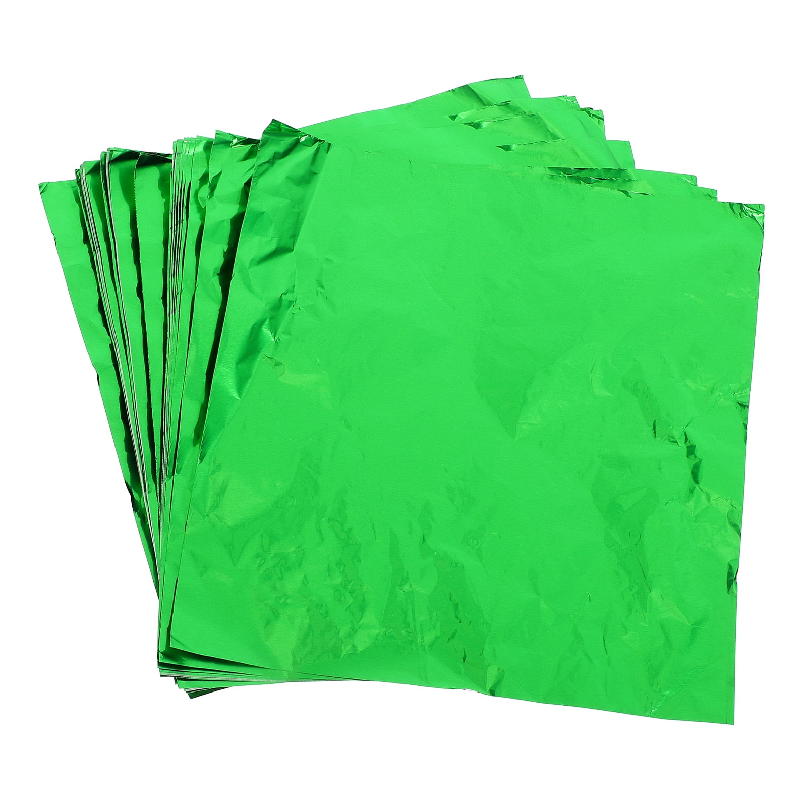 COCHLOUS 100pcs Green Metallic Foil Paper Sheets for Art Crafts & Candy ...