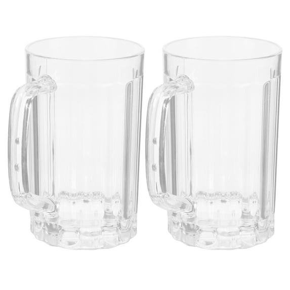 COCHLOUS 2-Pack Plastic Beer Mugs for Home Use - Disposable Tumblers ...