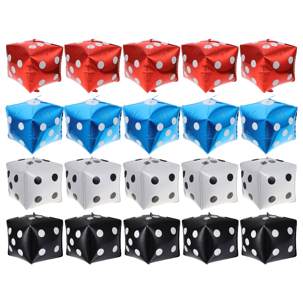 COCHLOUS 20pcs Dice Shaped Balloons Aluminium Foil Balloon Theme Party ...
