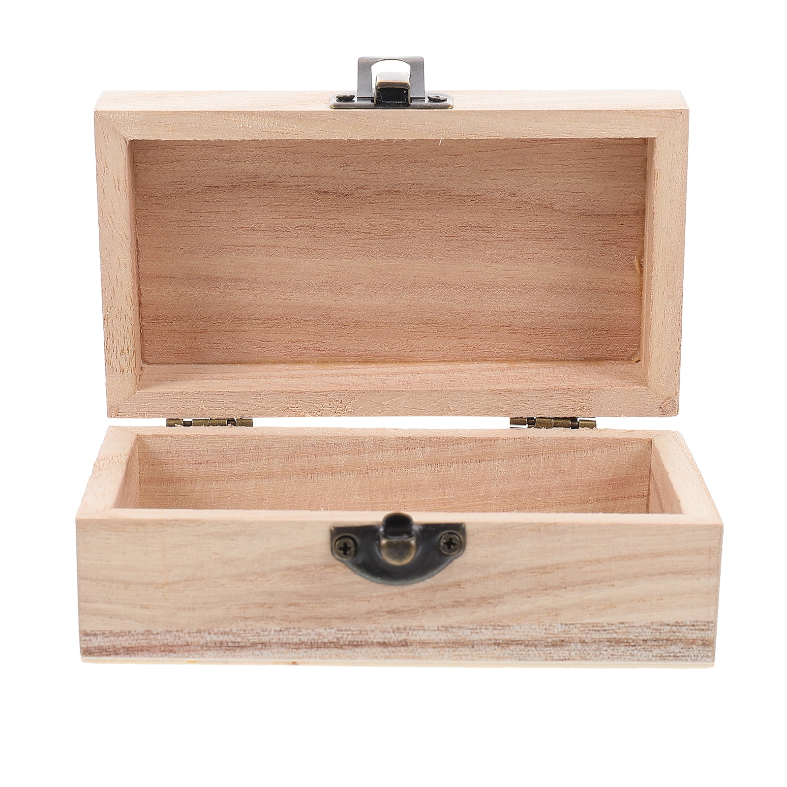 COCHLOUS 5pcs Rectangle Wood Box Unfinished Wooden Jewelry Storage Case ...