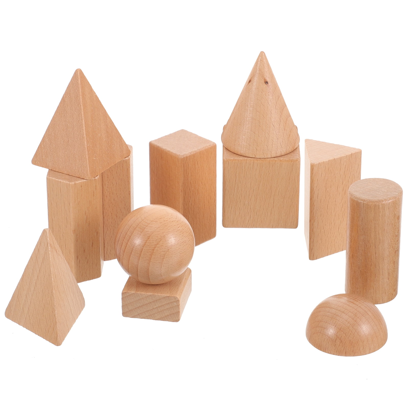 COCHLOUS Adorable Wooden Building Blocks for Toddlers - Montessori ...