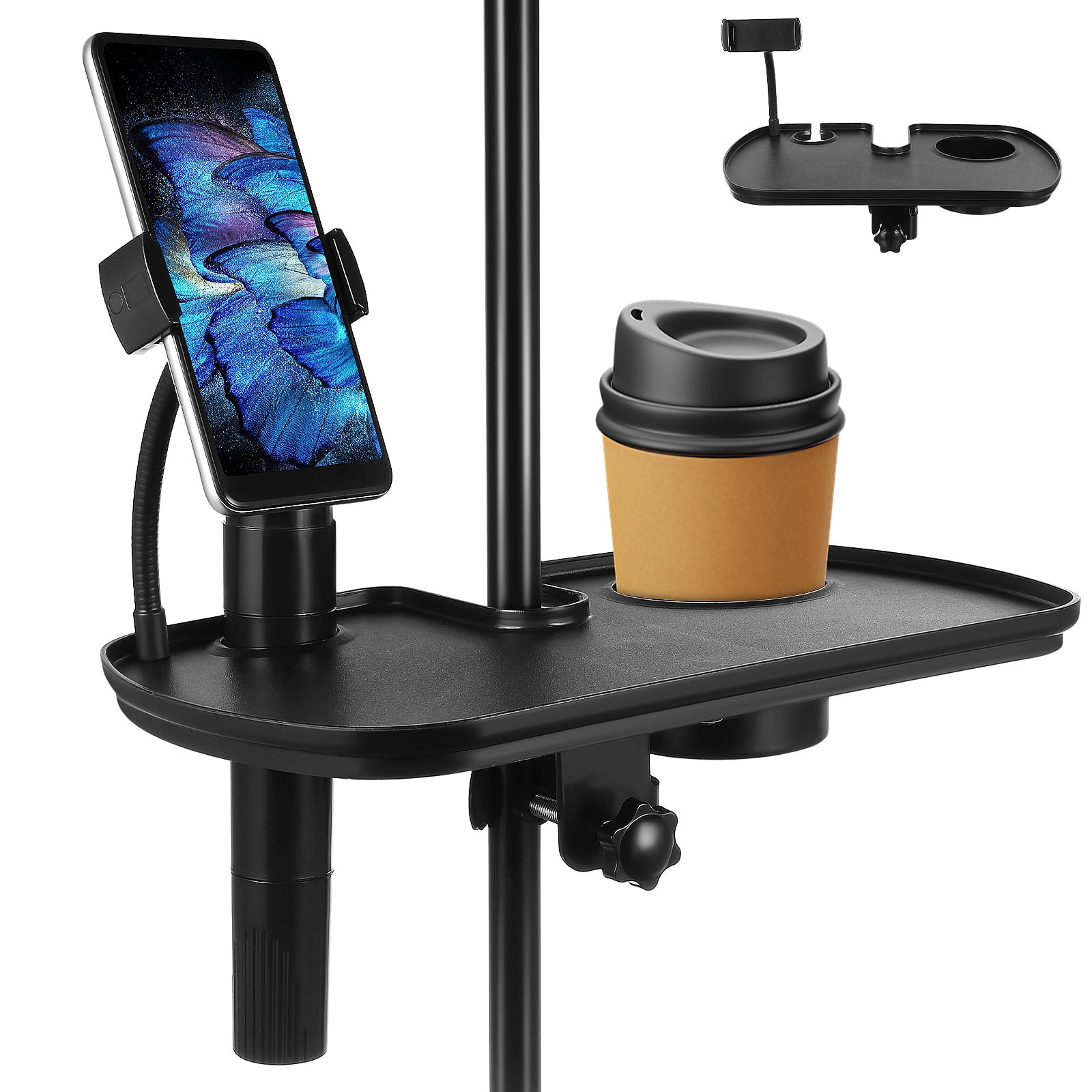 COCHLOUS Mic Stand Tray Mic Stand Cup Holder Clamp On Shelf Music Stand ...