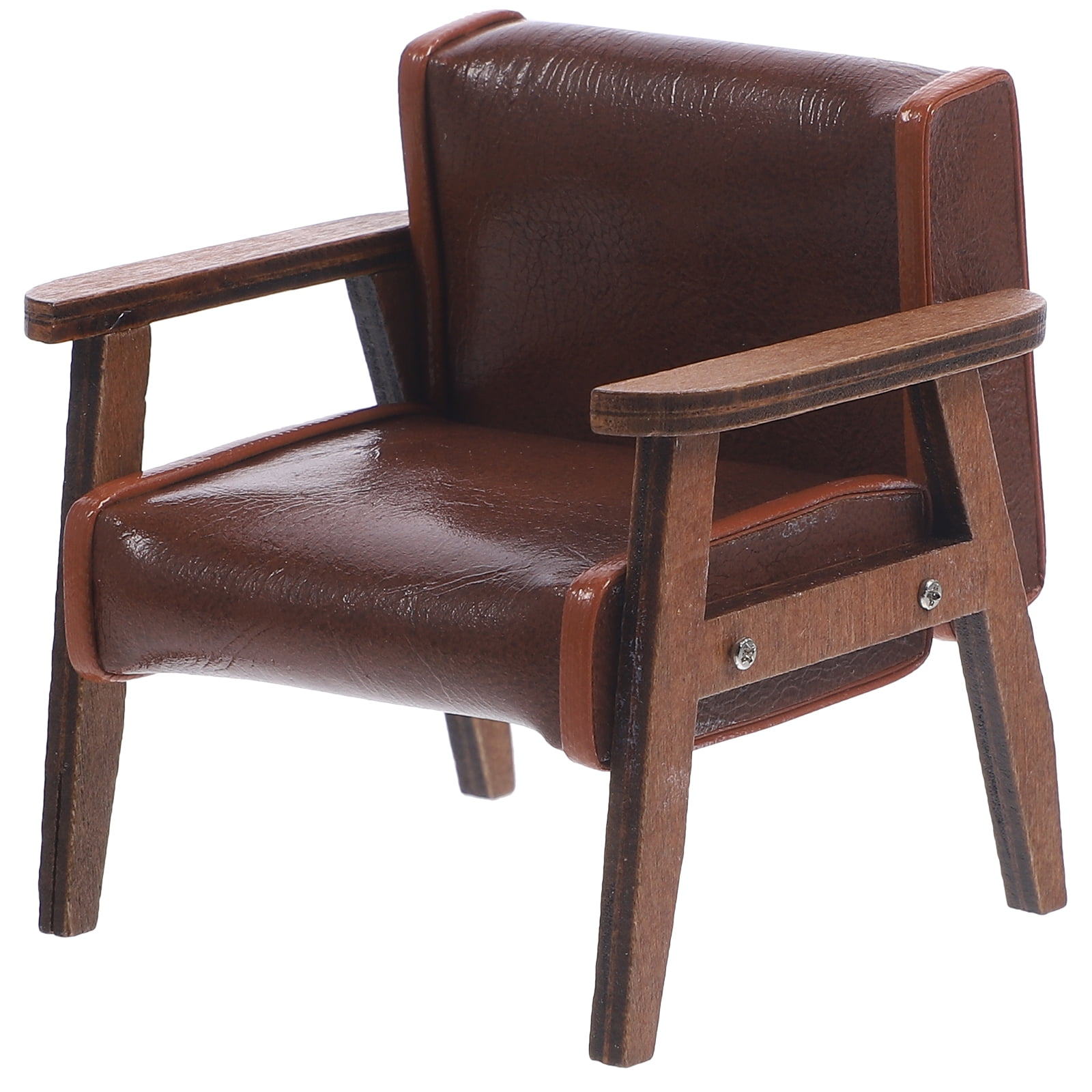 COCHLOUS Miniature Wooden Sofa Chair Tiny Furniture Model Doll House ...