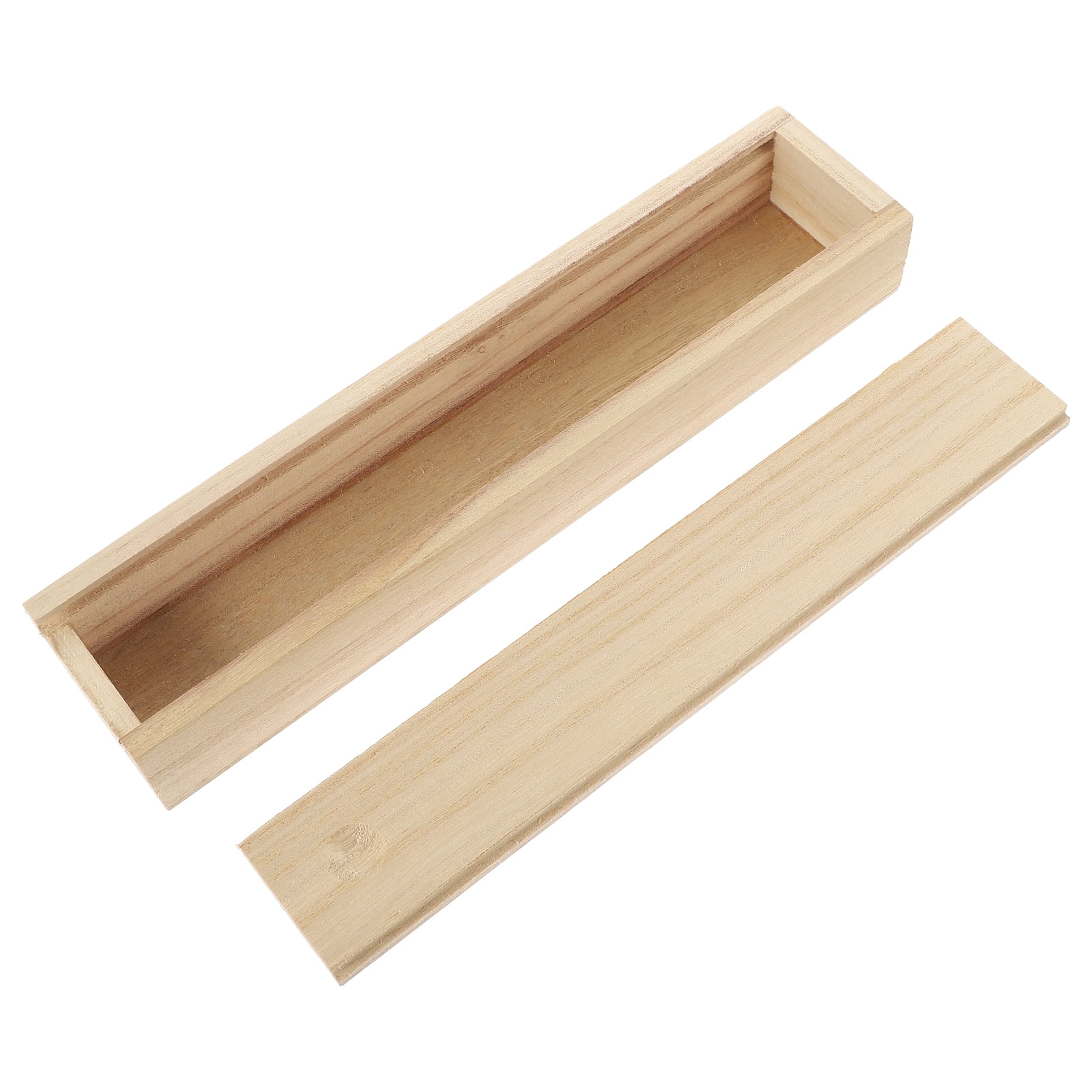 COCHLOUS Wooden Jewelry Storage Box with Sliding Lid - Unfinished ...