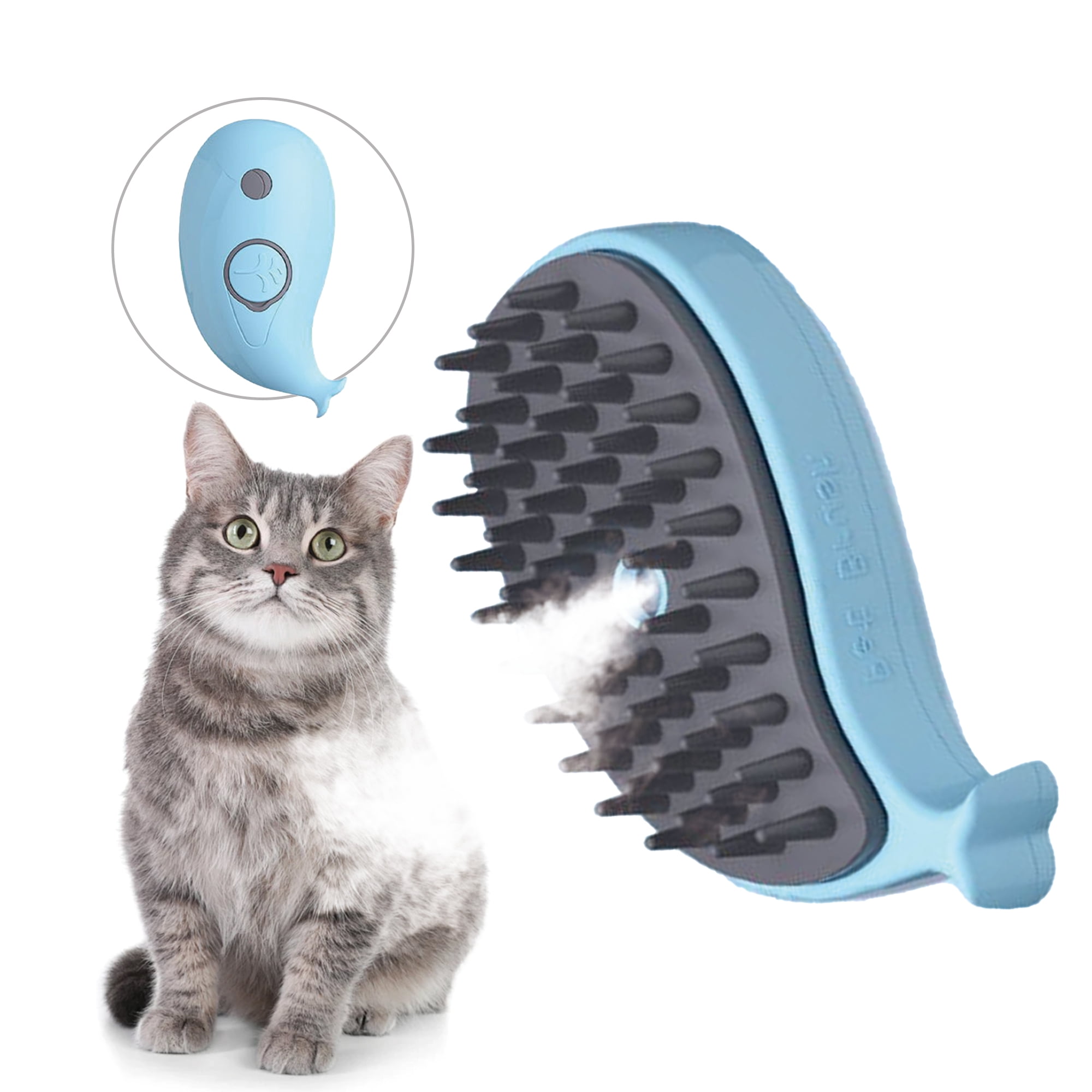 COCICA Cat Steam Brush,3 in 1 Pet Spray Grooming Comb for Cat Dog Hair ...