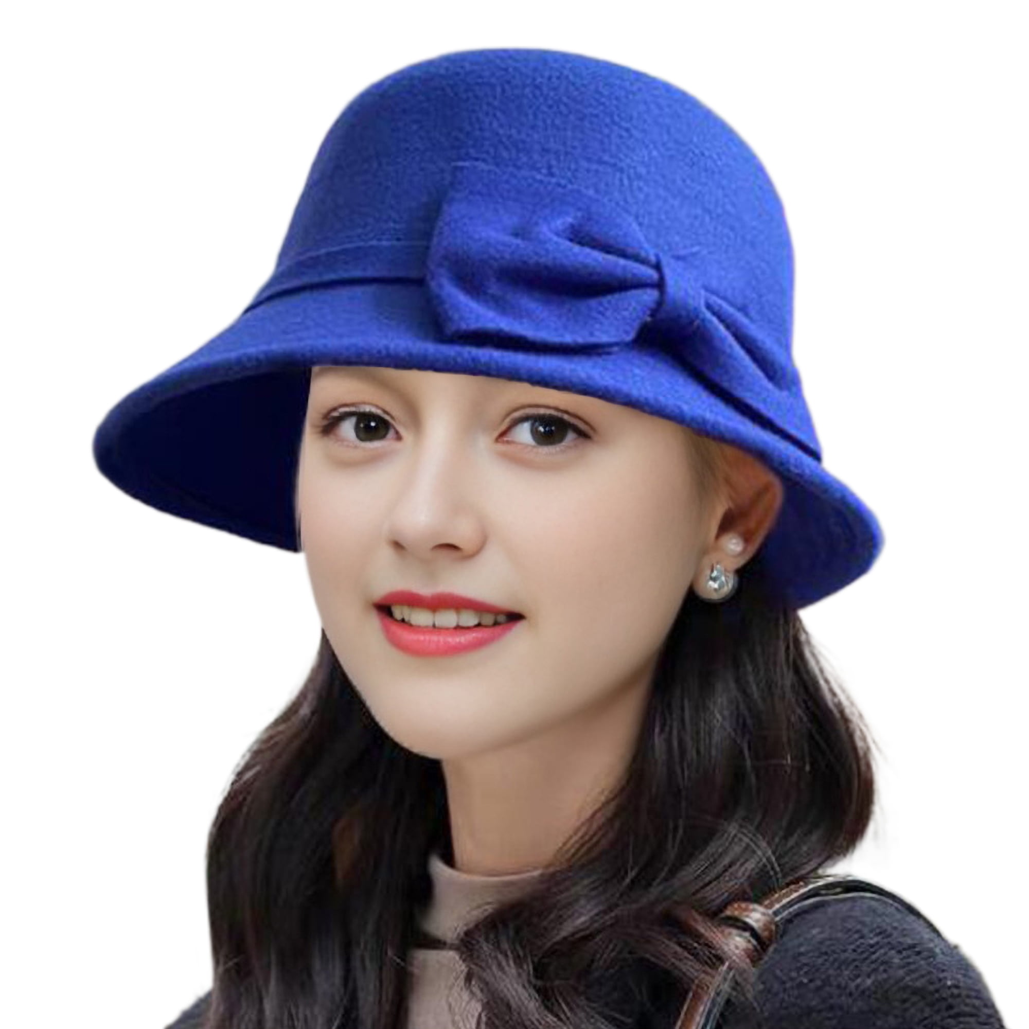 COCICA Women's Felt Bucket Hat, Adjustable Wool Blend Vintage Bowler ...