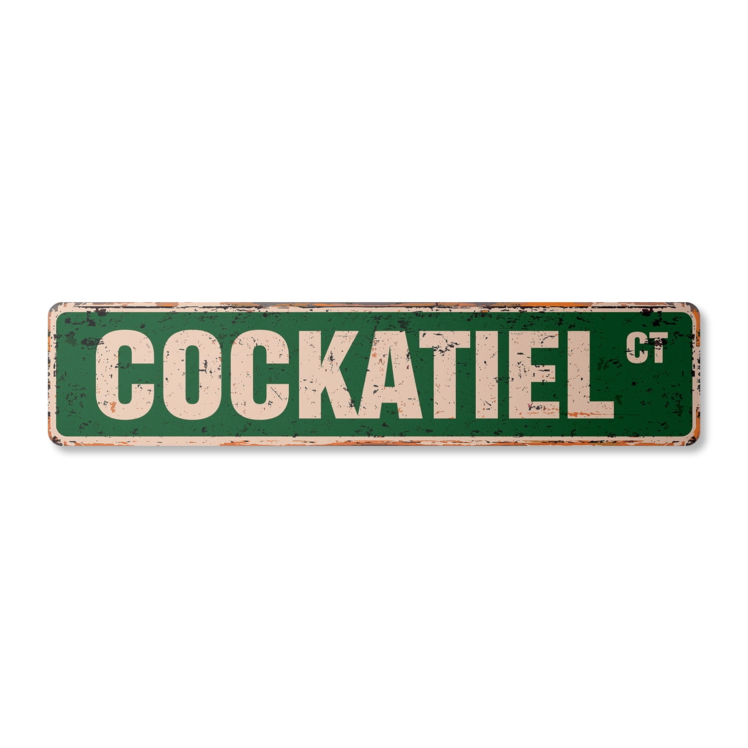 COCKATIEL Vintage Plastic Street Sign bird pet cage australia parrot ...