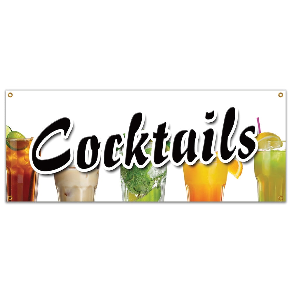 COCKTAILS BANNER SIGN all day 2 for 1 two for one beer bar happy drink ...