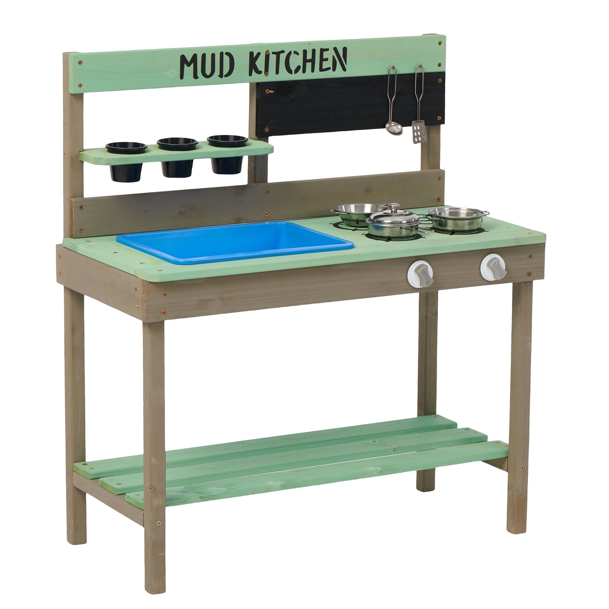 COCLUB Wooden Play Kitchen Set for Kids, Outdoor Pretend Kitchen with ...