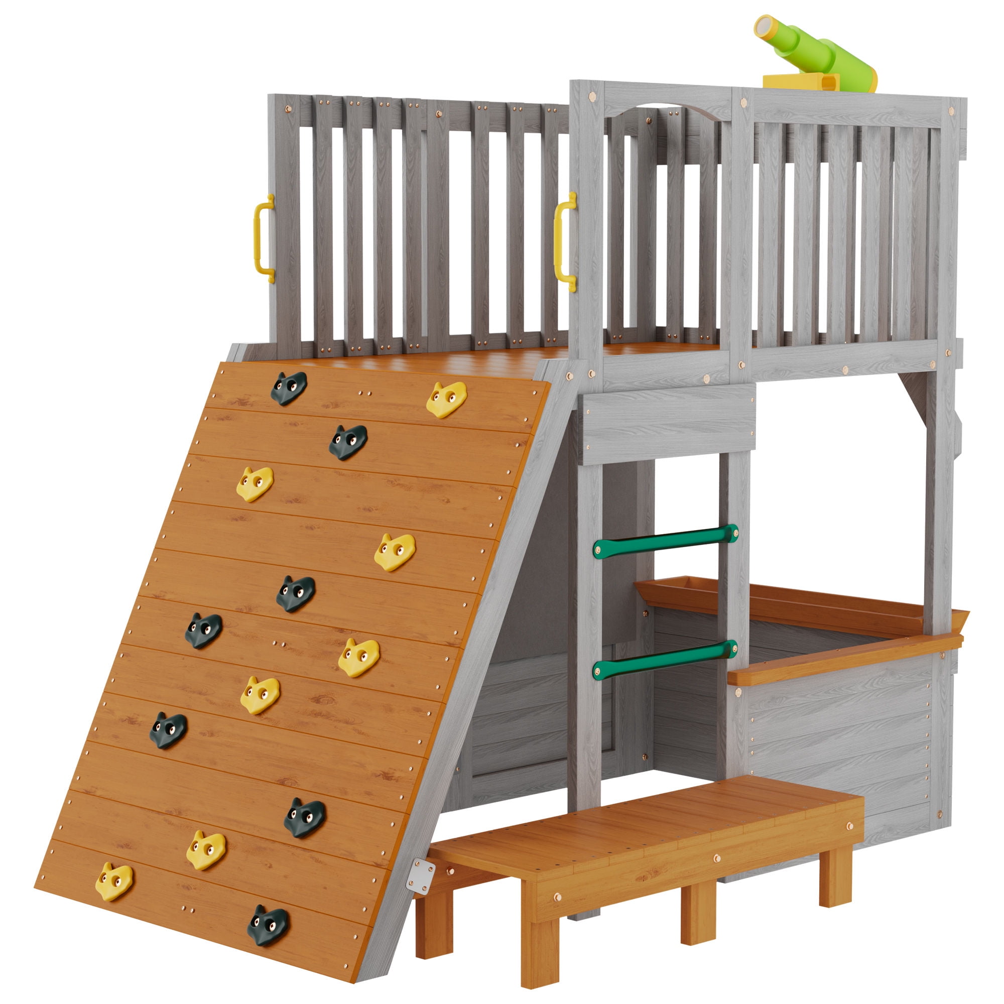 COCLUB Wooden Playhouse for Kids Outdoor | Treehouse Climber with ...