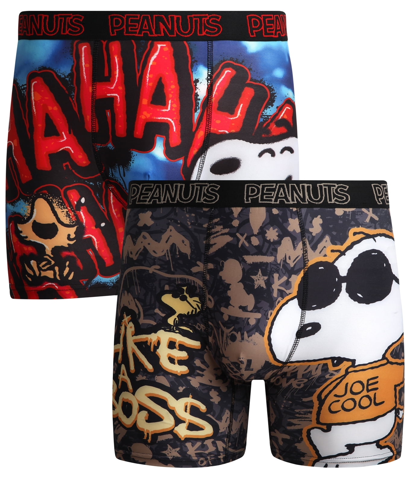 COCO BRANDS Mens Boxer Briefs - 2 Pack Peanuts Snoopy Soft Stretch ...