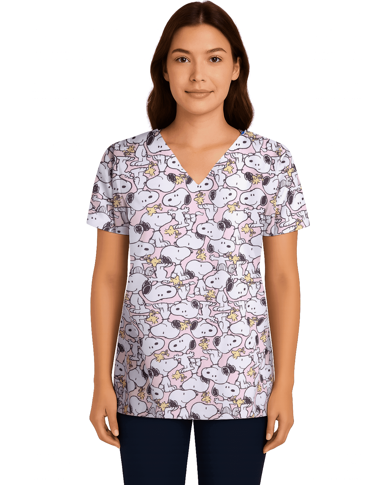 COCO BRANDS Womens Scrubs - Peanuts Snoopy V-Neck Scrub Medical Uniform ...