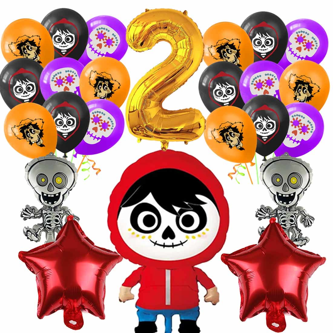 COCO Balloons Party Supplies 2nd Big Number Decorations Decor Kit ...