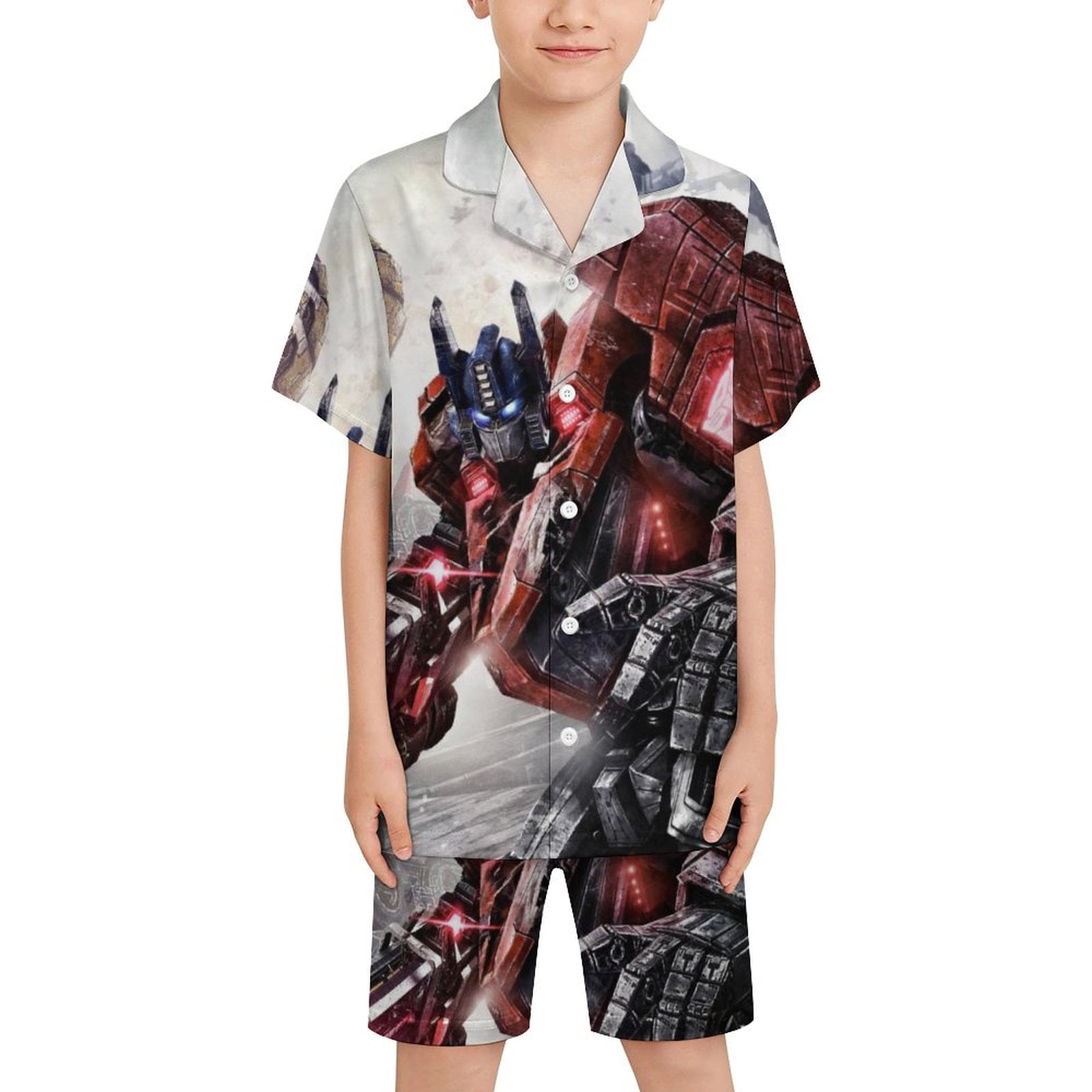 COCO Boys Silk Pajamas Button Down Sleepwear Satin Nightwear 2 Pcs Pj ...