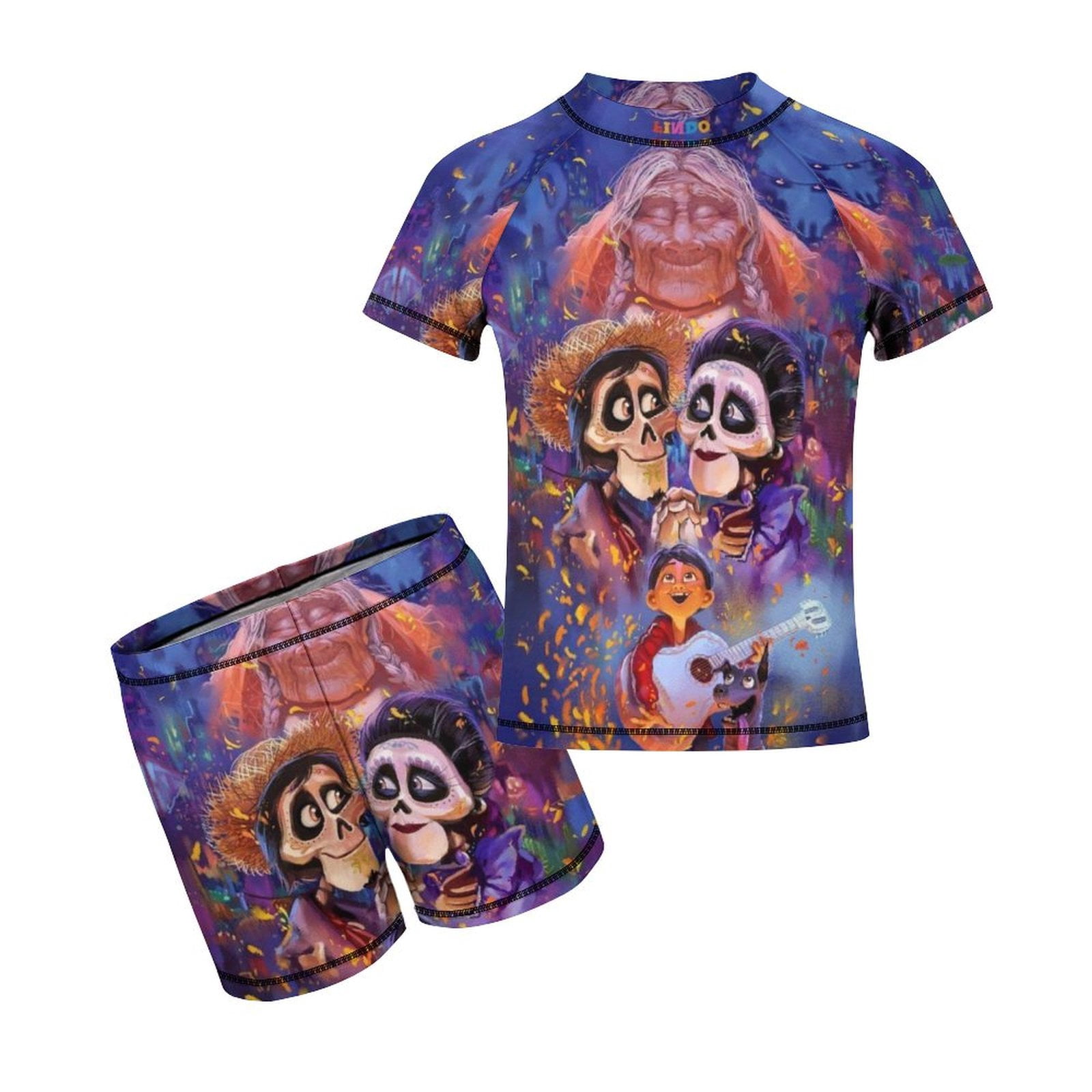 COCO Boys Two Piece Swimsuit Kids Swimwear Set Short Sleeve Bathing ...