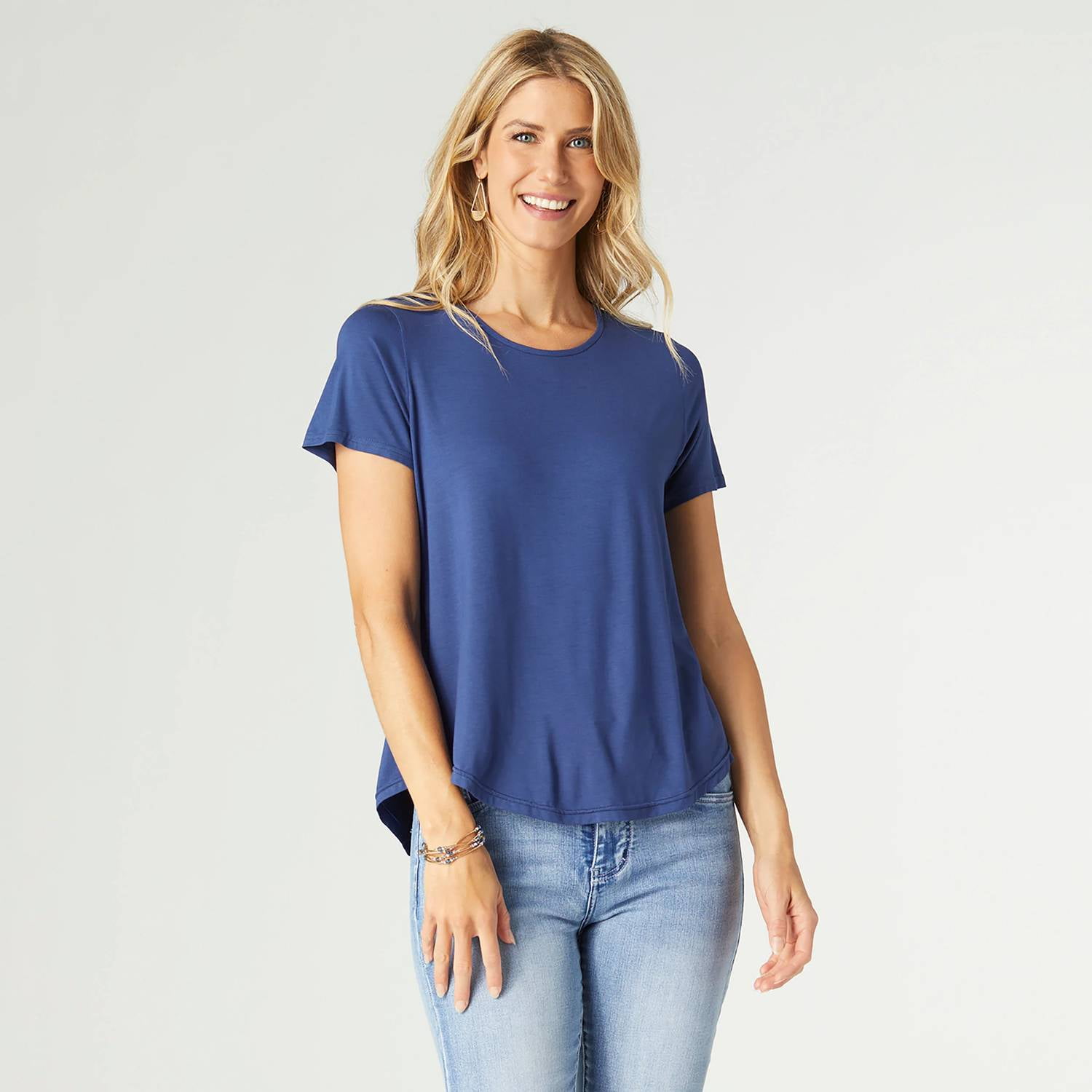 COCO + CARMEN Erin Pleat Back Tee Top - Walmart.com