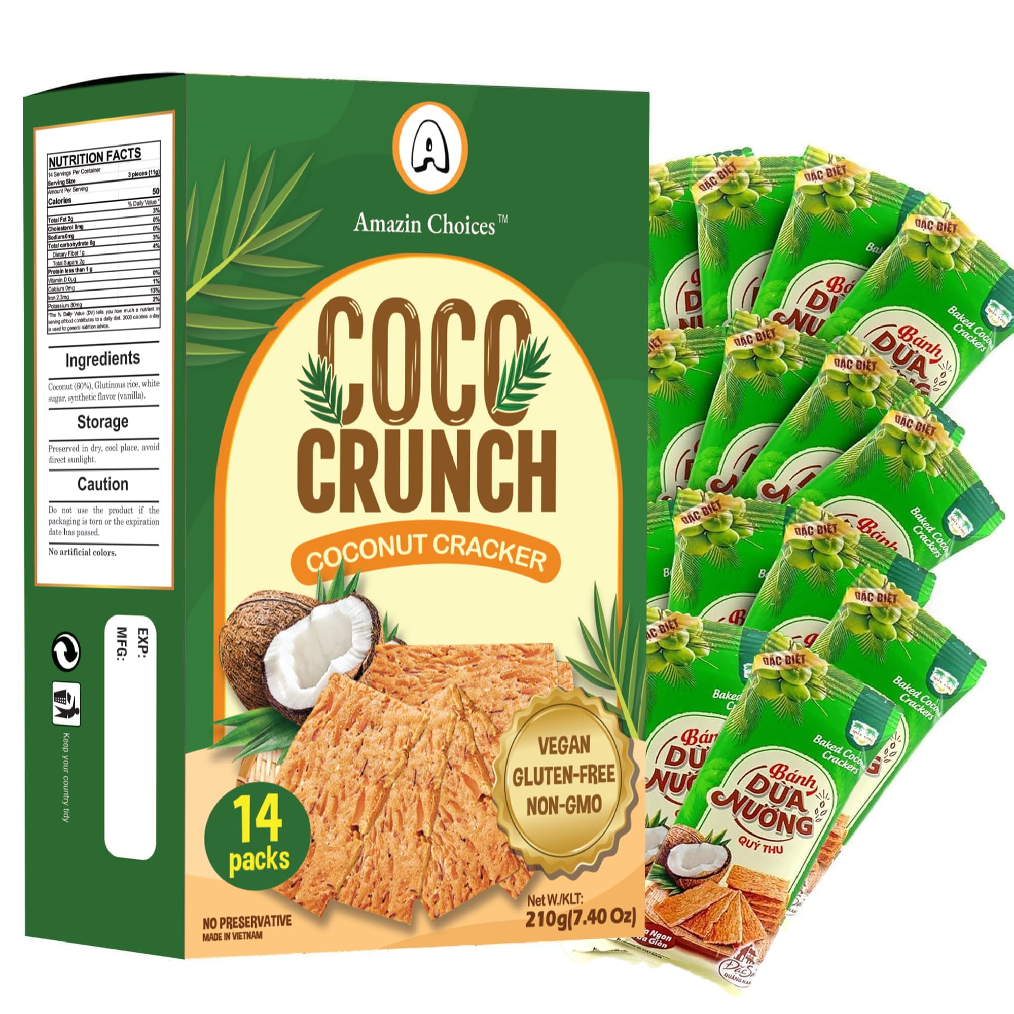 COCO Crunch Coconut Crackers SSF20 by Amazin Choices - Coconut Chips ...