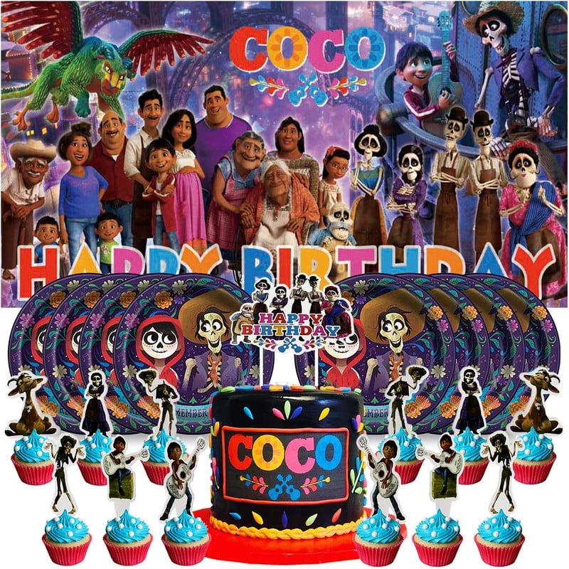 COCO Dream Birthday Supplies Plates Decorations Decor Backdrop Banner ...