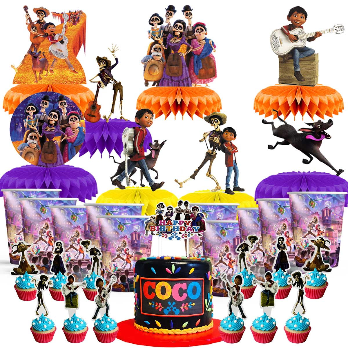 COCO Dream Party Supplies Decor Cups Fans Decorations Honeycomb ...