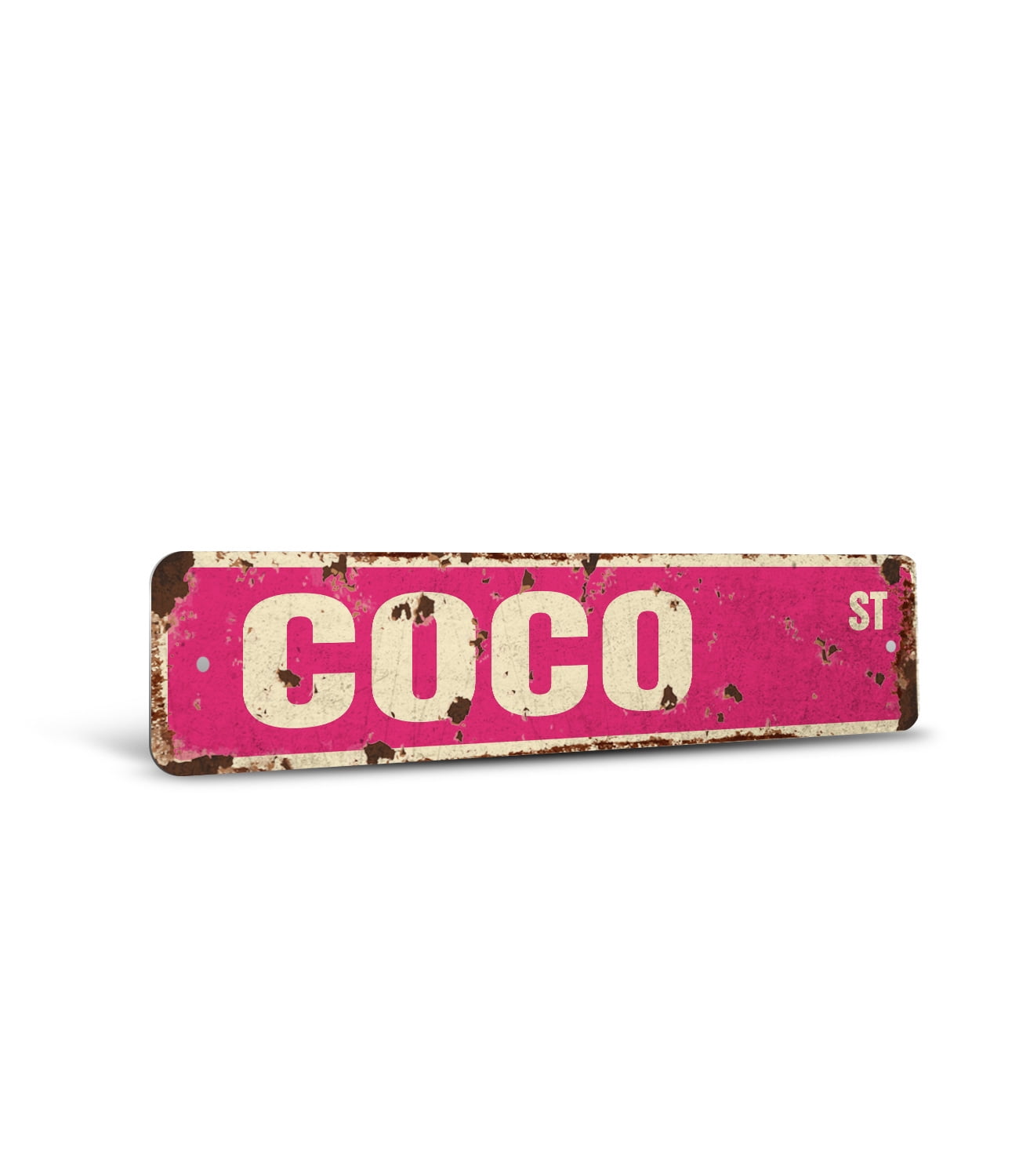 COCO Vintage Style Rustic Street Sign – Childrens Name Room Sign Retro ...